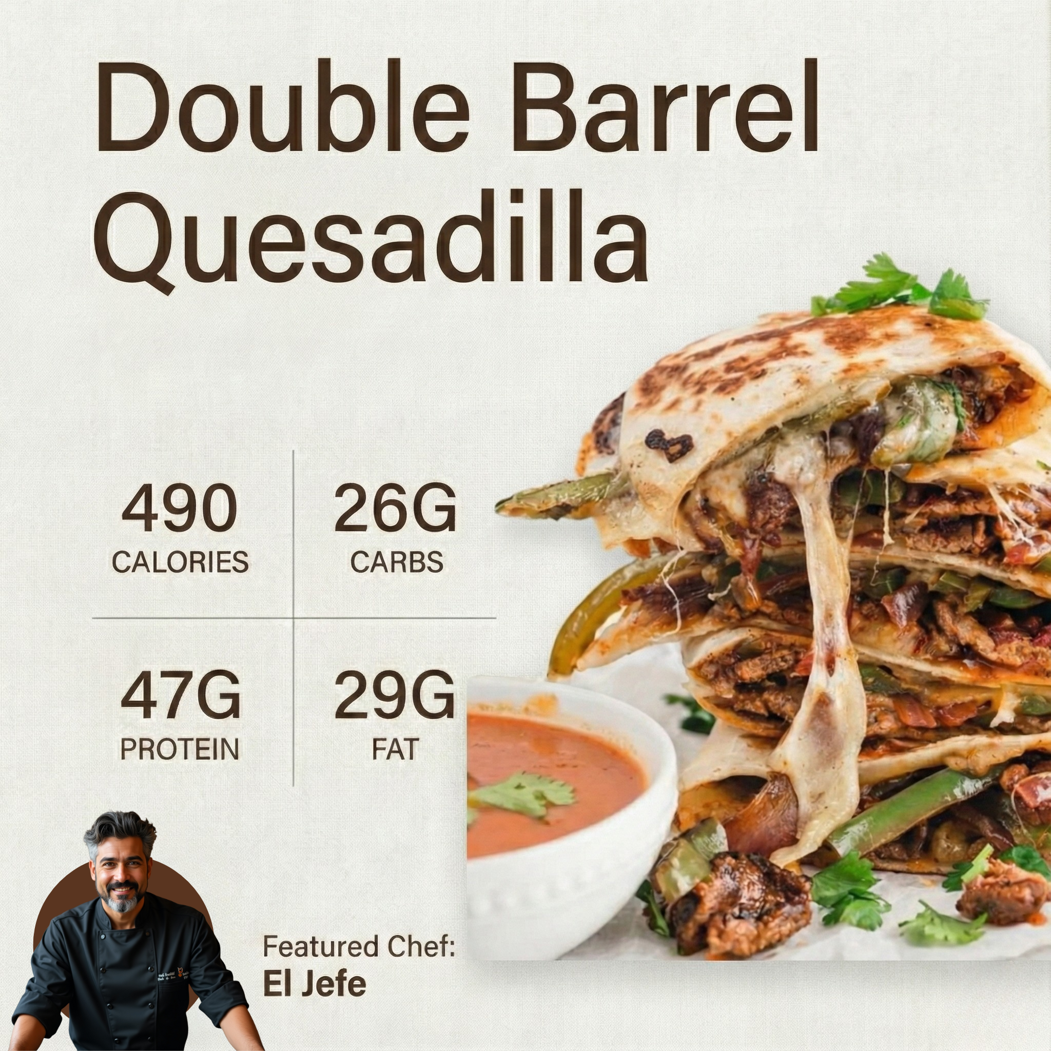 Double Barrel Quesadilla – FlexPro Meals