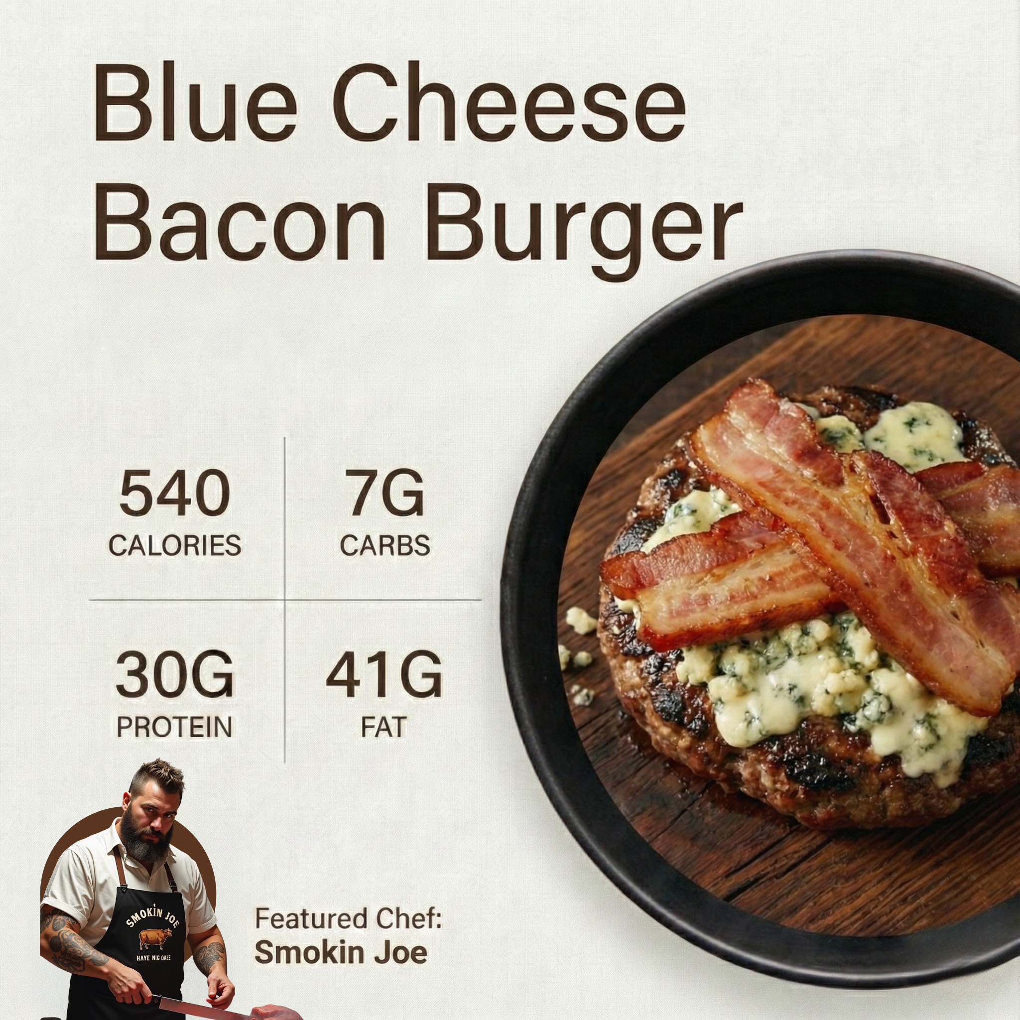Blue Cheese Bacon Burger – FlexPro Meals